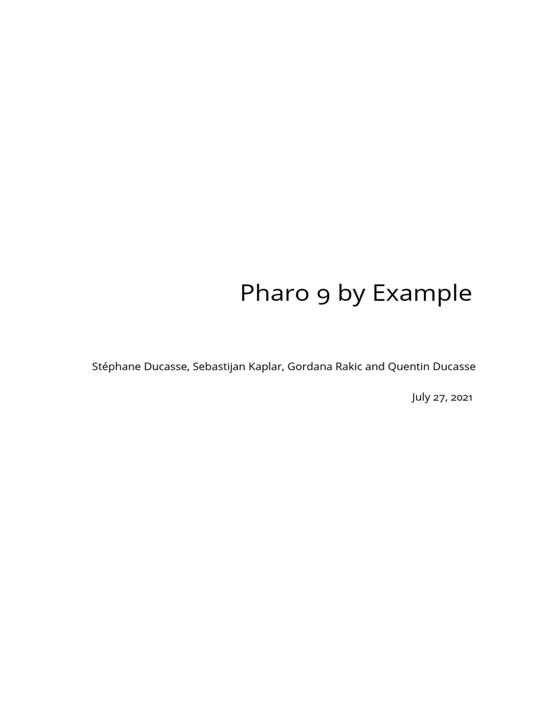Pharo by Example - V9 - Pharo Book Smalltalk | PDF
