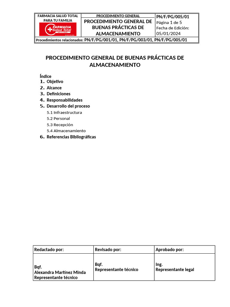 5 PG Buenas Prácticas de Almacenamiento | PDF | Farmacia | Relaciones personales, crianza y ...
