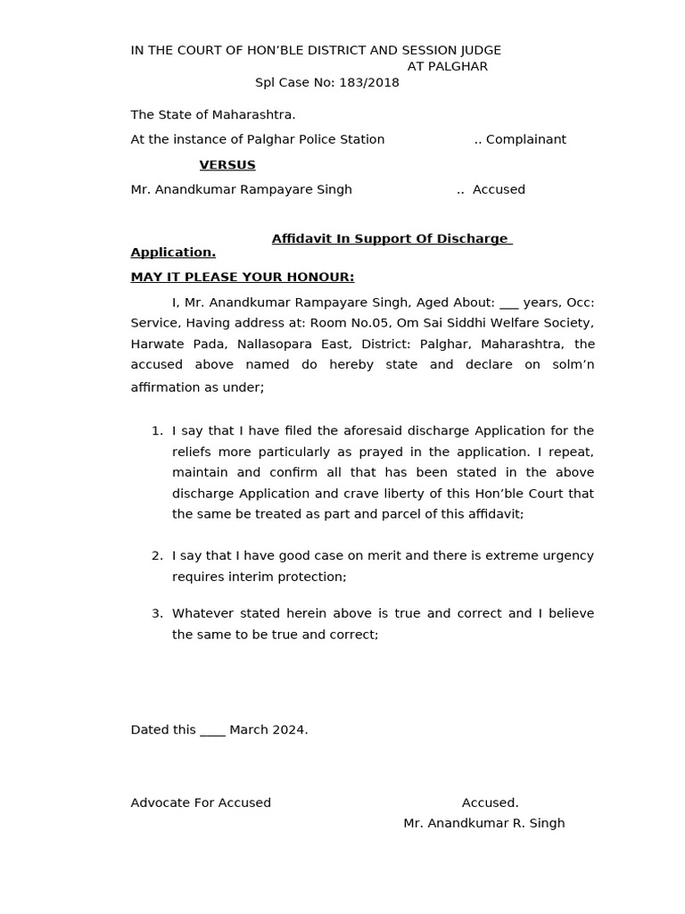 Affidavit of Rampayare Singh | PDF