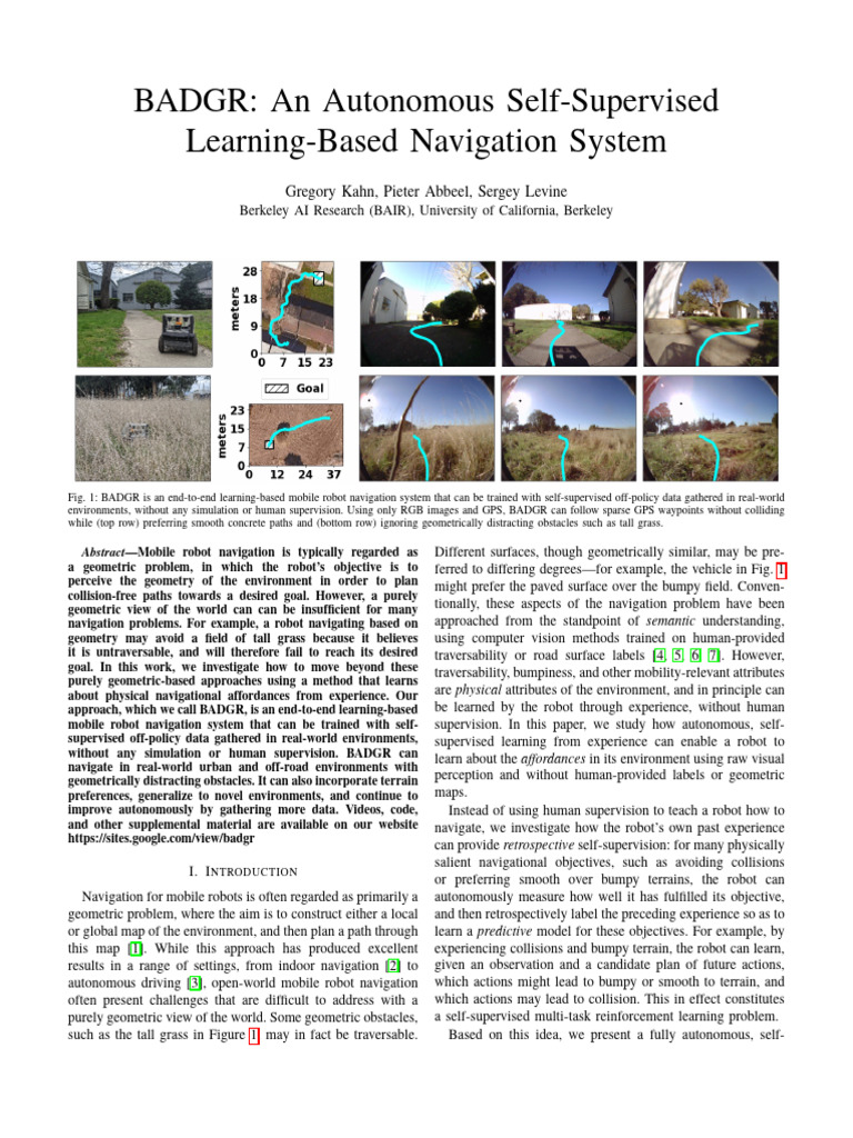 BADGR: An Autonomous Self-Supervised | PDF