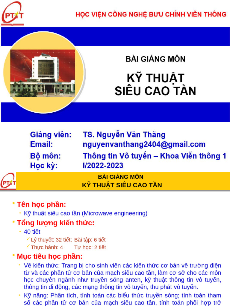 Chuong 1 - Ly Thuyet Chung Ve Dien Tu Truong Va Mach RF - SV | PDF