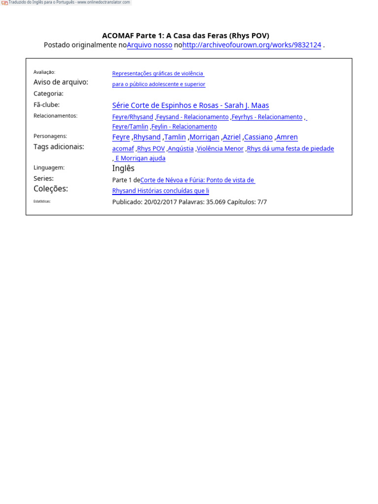 ACOMAF Part 1 The House - En.pt | PDF