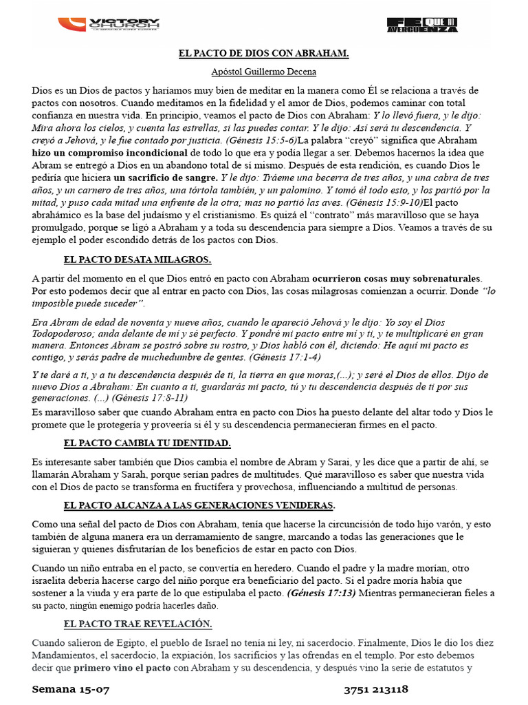 EL PACTO DE DIOS CON ABRAHAM. (1) | PDF
