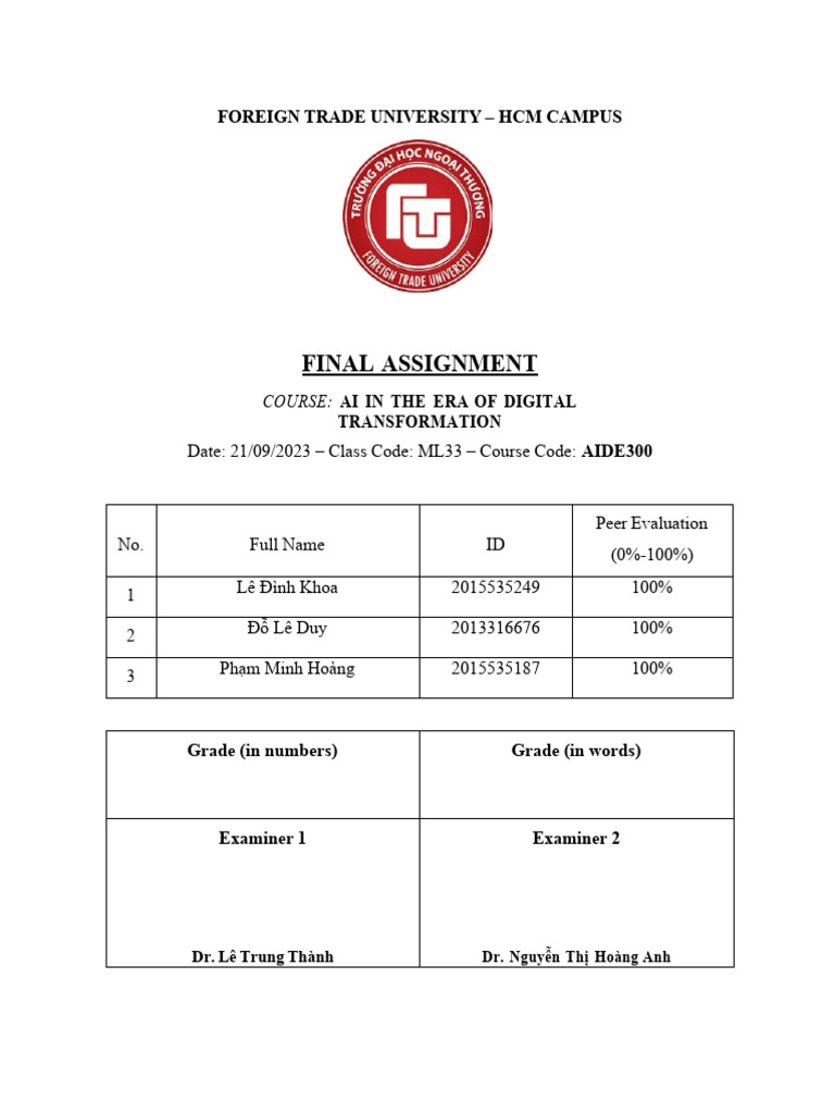Bìa Final Exam | PDF