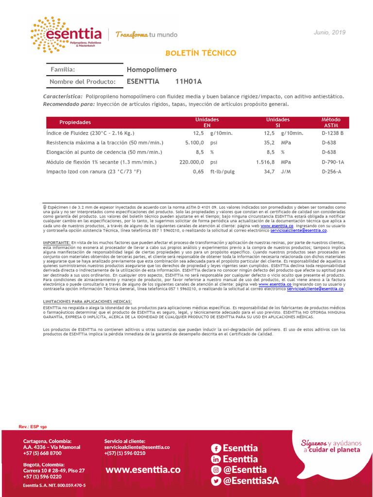 Esenttia - 11H01A - Colombia | PDF
