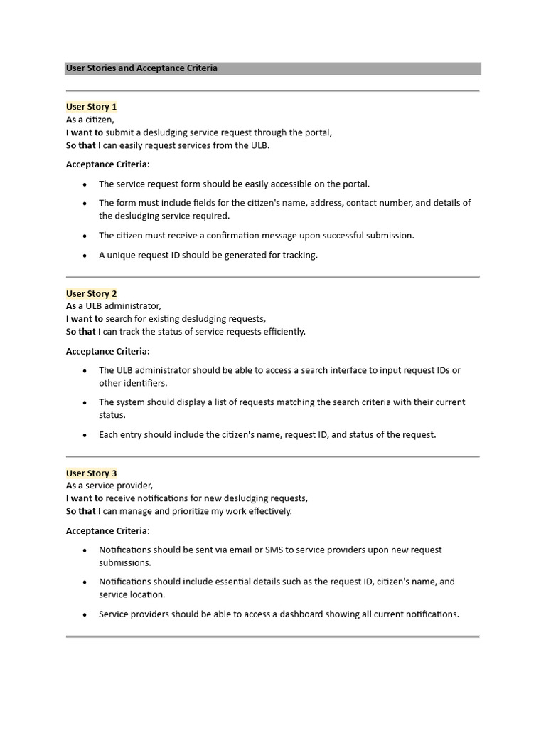User Stories | PDF
