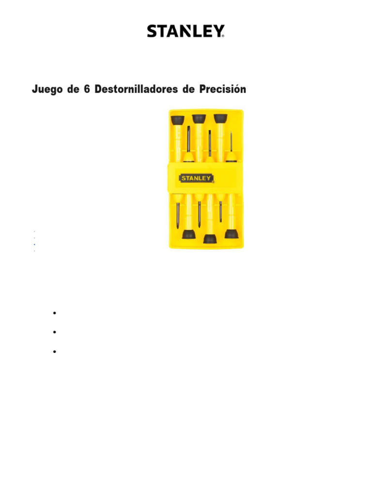 Juego de Destornilladores Stanley 6 Pzas | PDF