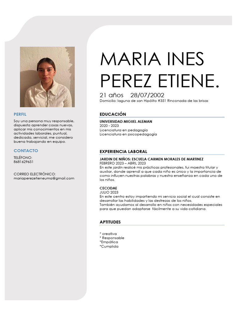 Curriculum Ines | PDF