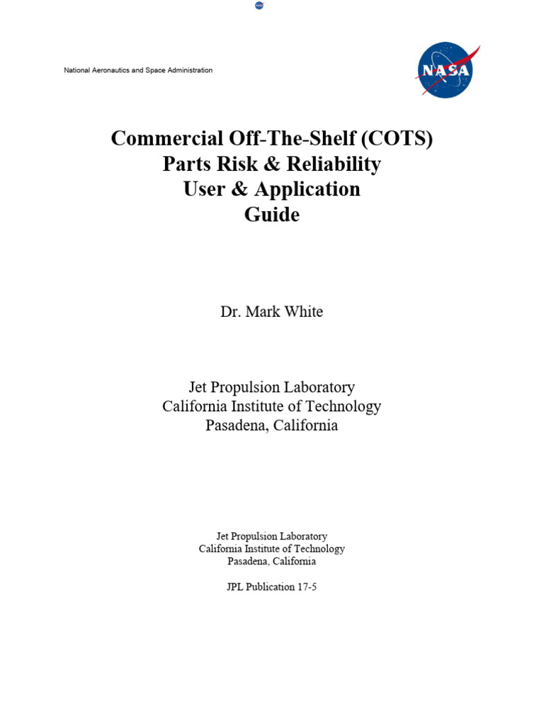 COTS - Parts Risk & Reliability User & Application Guide | PDF