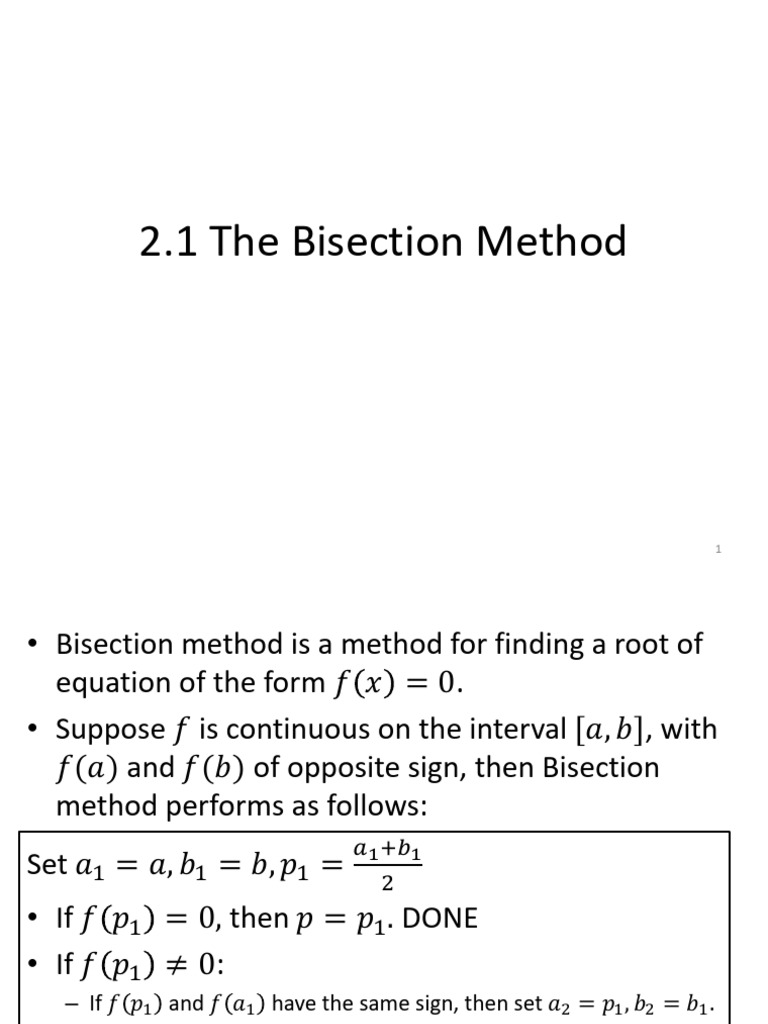 bisection method | PDF bisection method | PDF