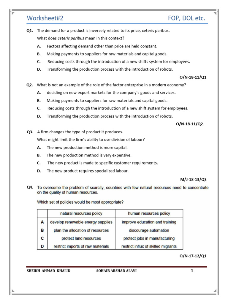 Ch1b. FOP, DOL Etc MCQs | PDF