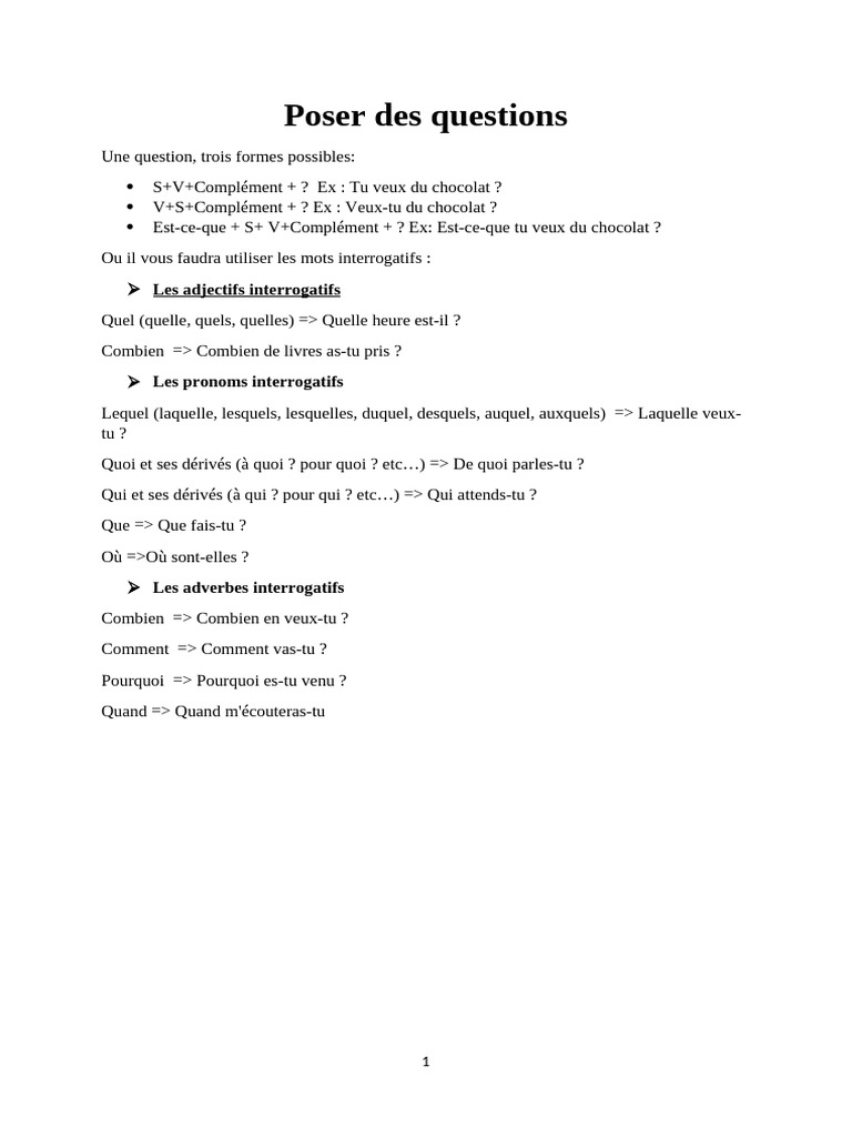 Poser Des Questions | PDF