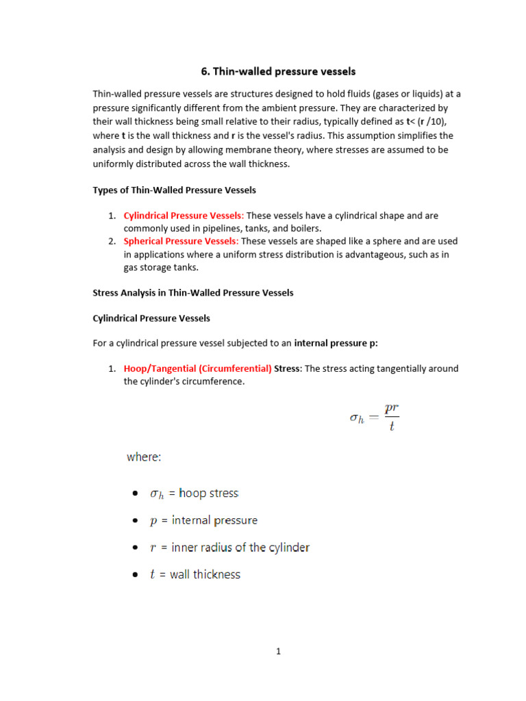 BES 7 Module 6thin Walled Pressure Vessels | PDF