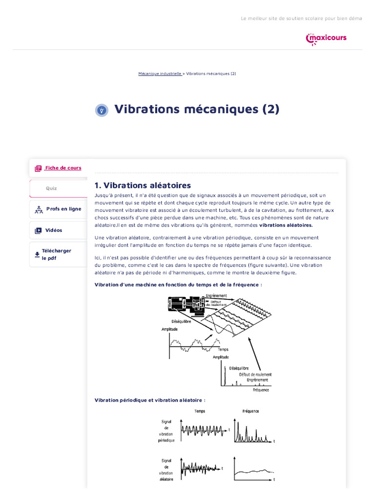 Vibrations Mécaniques (2) - Maxicours | PDF