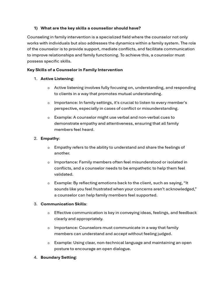 Family Intervention | PDF | School Counselor | Communication