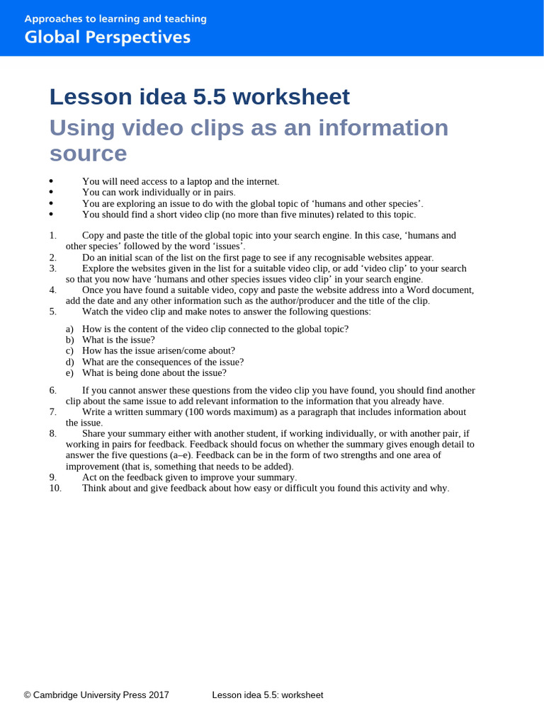 GP - Lesson Idea 5.5 - Worksheet | PDF