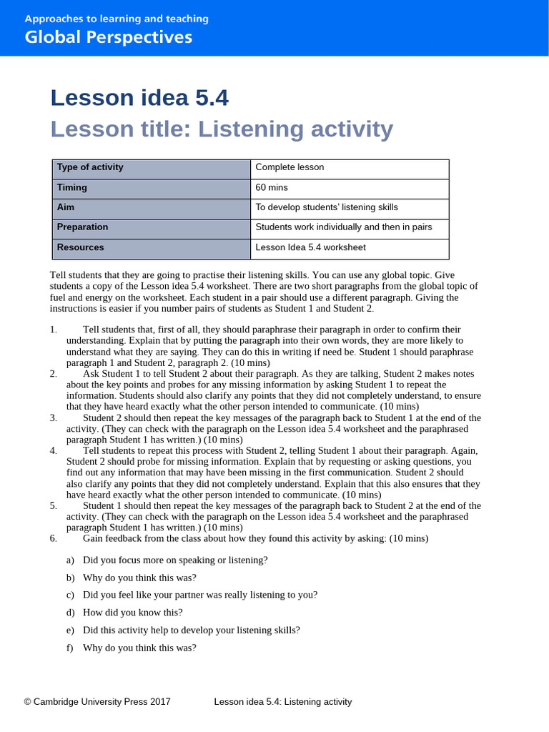 GP - Lesson Idea 5.4 | PDF