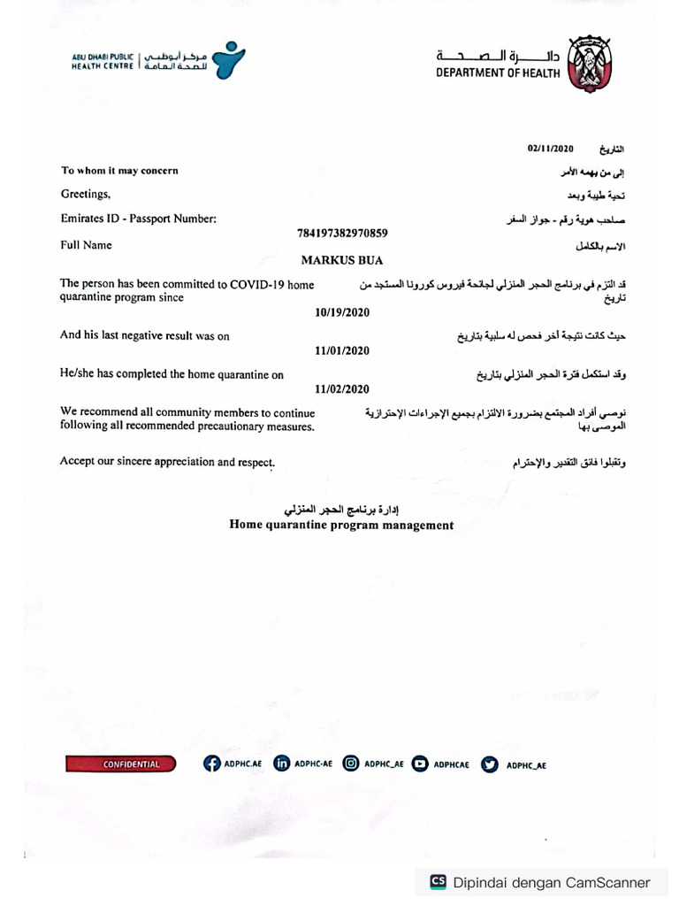 Departement of Health Abu Dhabi | PDF