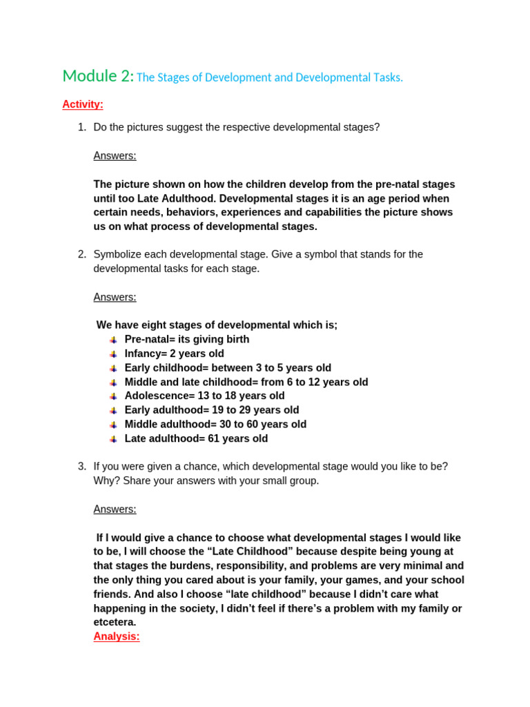 Module 2 Child Adolescent | PDF | Preschool | Self-Improvement
