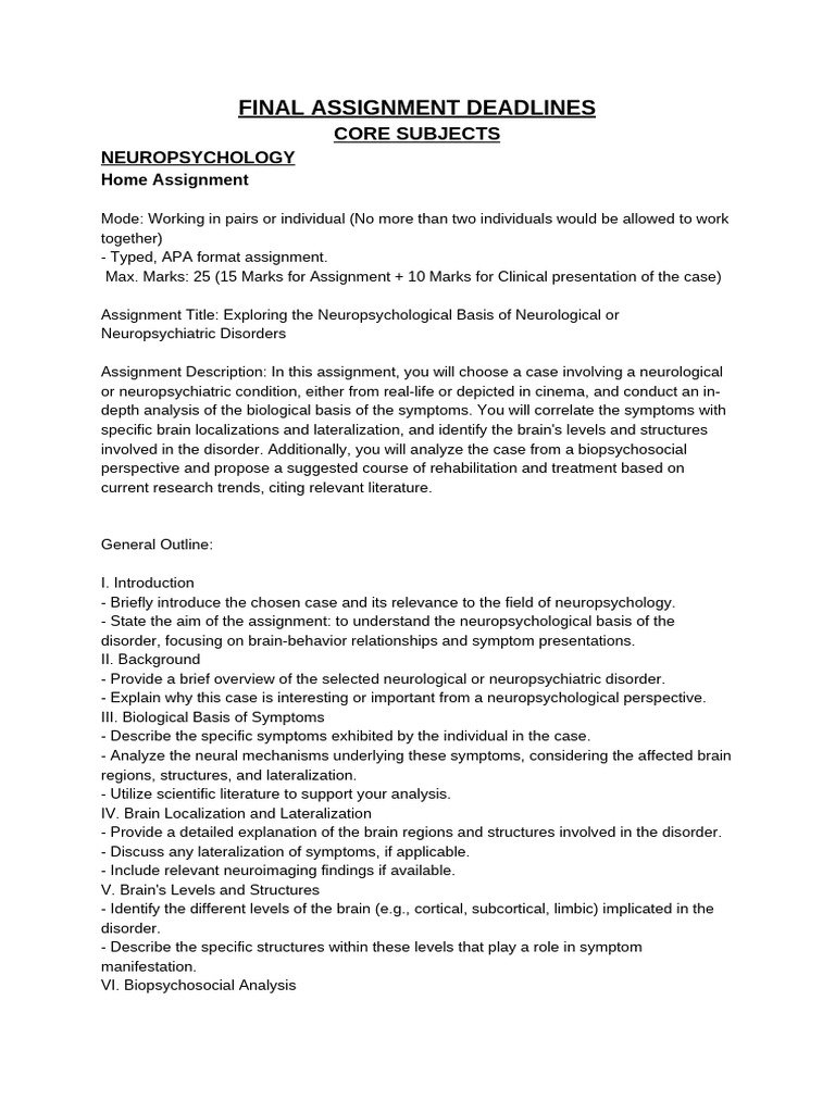 Final Assignments Deadlines (Sem-3) | PDF | Psychotherapy | Self-Improvement