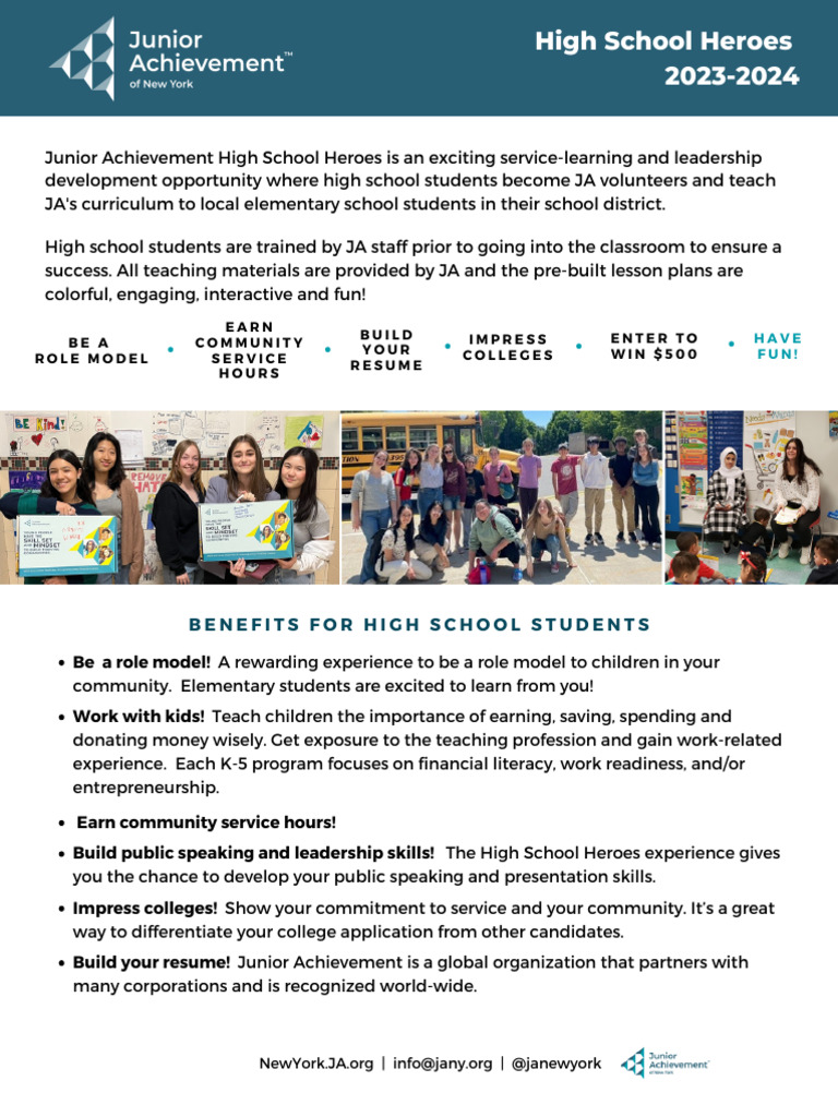 JA High School Hero Student Flyer | PDF | Career & Growth | Business