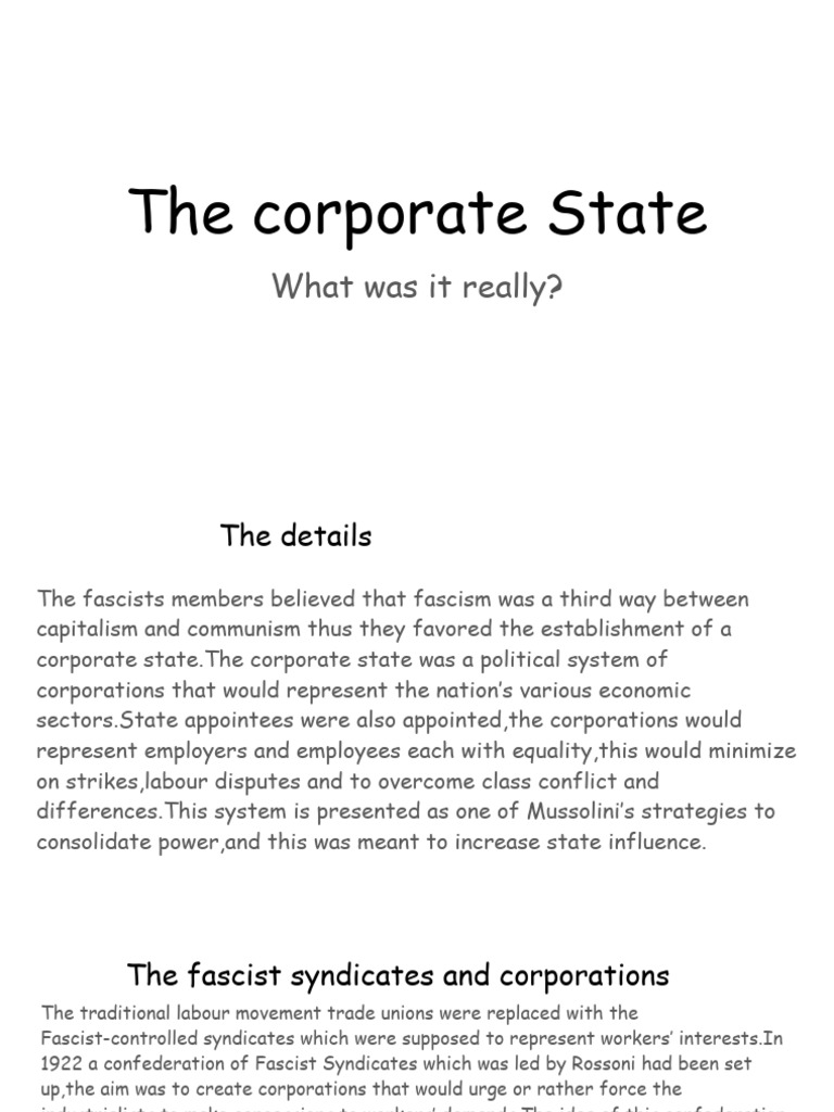 The Corporate State | PDF