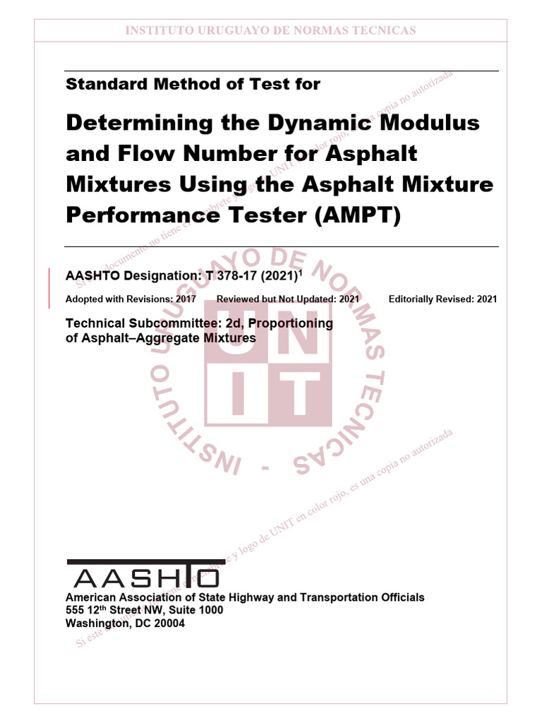 Determining The Dynamic Modulus and Flow Number For Asphalt Mixtures Using The Asphalt Mixture ...