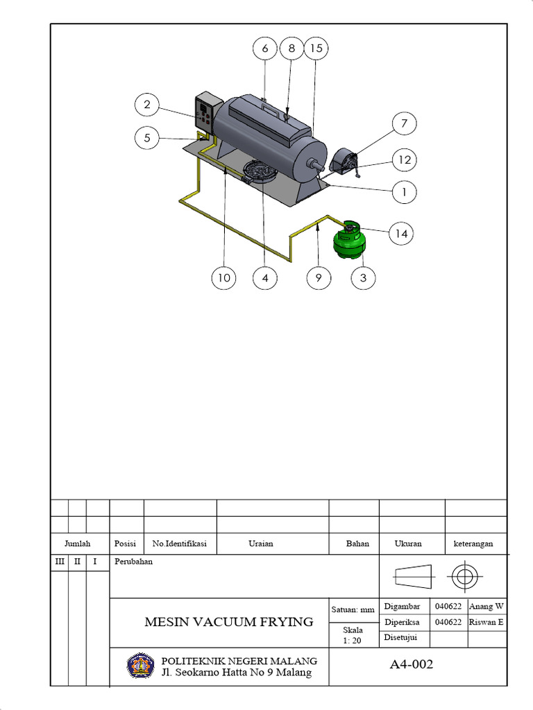 Drawing 002 Mesin Vacuum Frying Bagian Ega | PDF