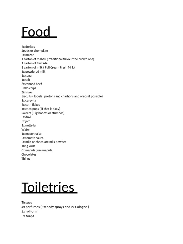 Tuck List | PDF