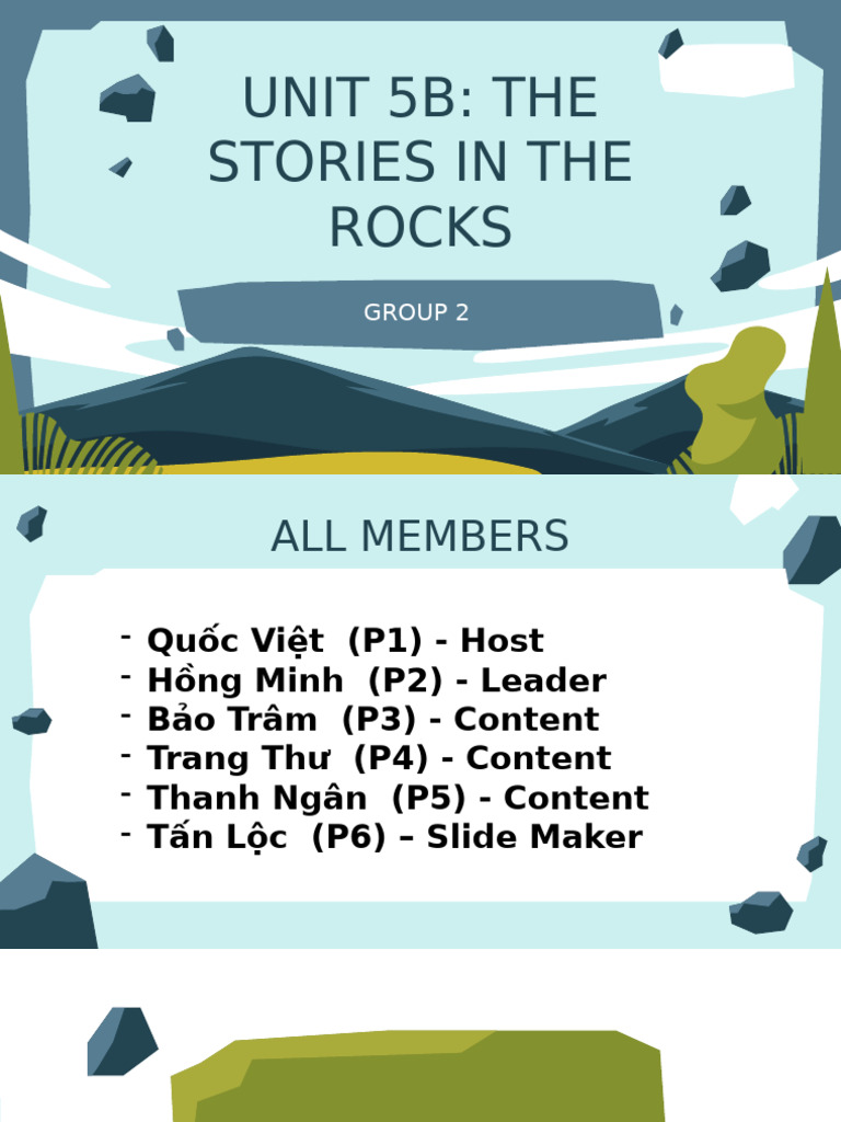 Unit 5B: The Stories in The Rocks: Group 2 | PDF