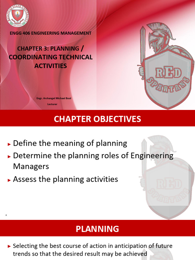 Engg 406 Chapter 3 Planning and Coordinating | PDF