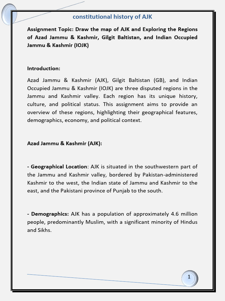 Constitutional History of AJK | PDF