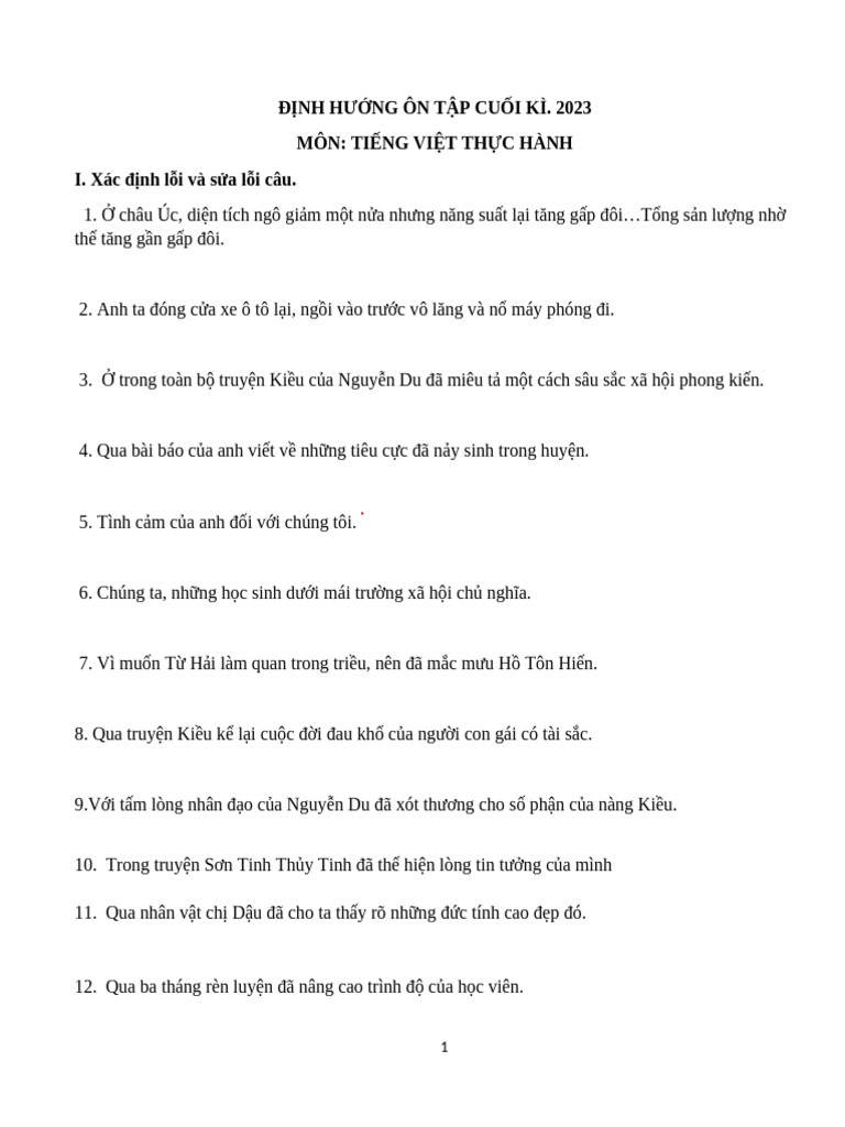 Ôn CK TVTH 2023 | PDF