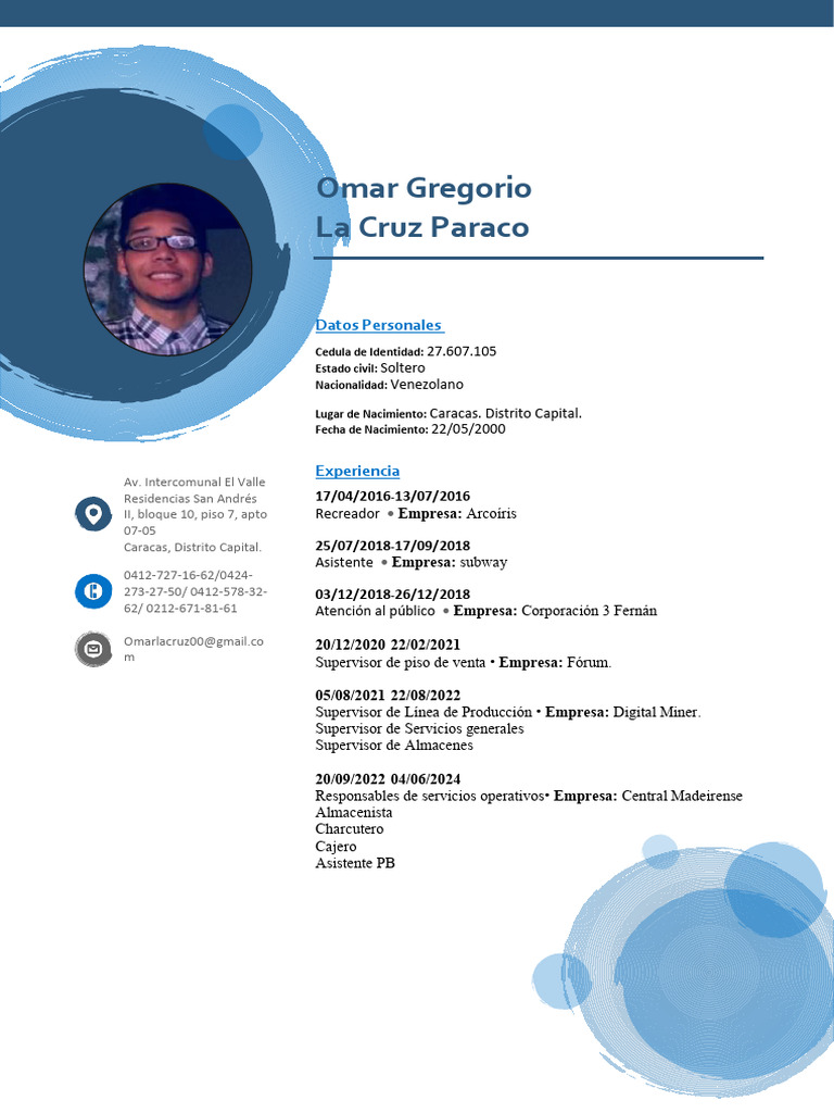 Omar Gregorio Curriculum | PDF