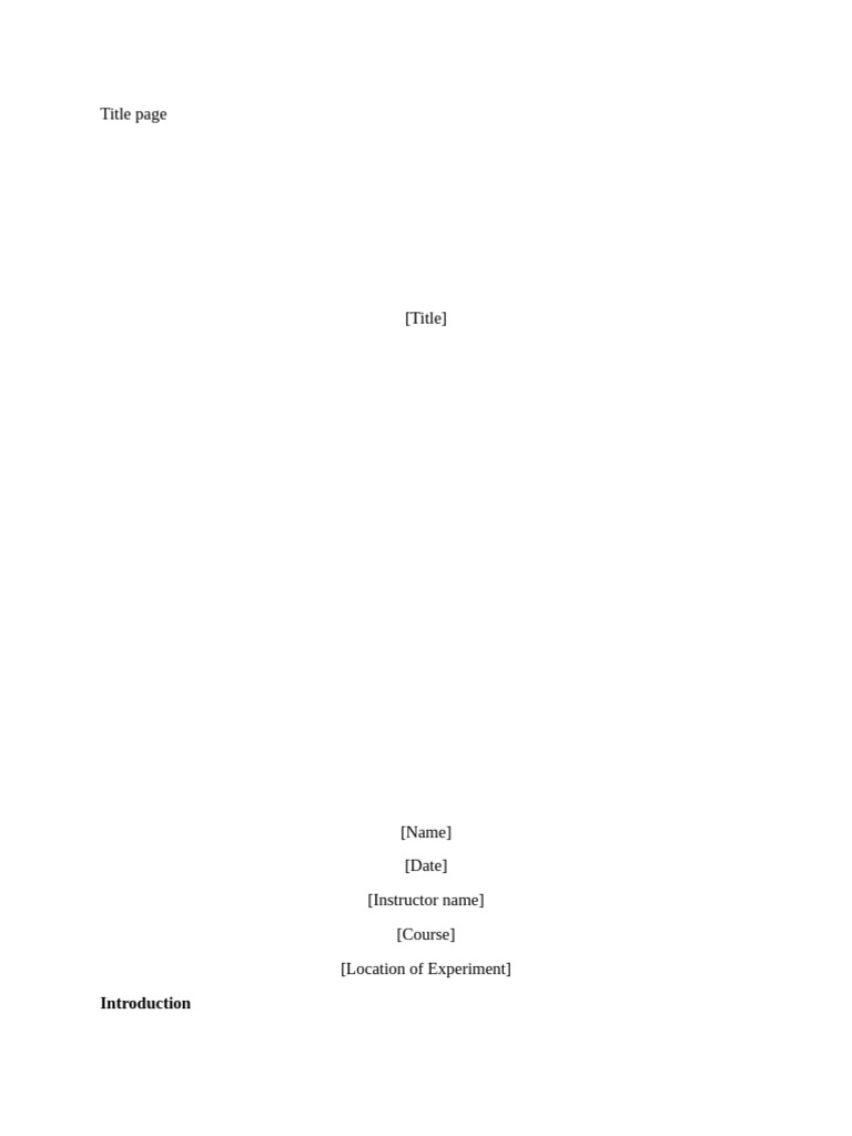 Lab Report Template Gr10 | PDF