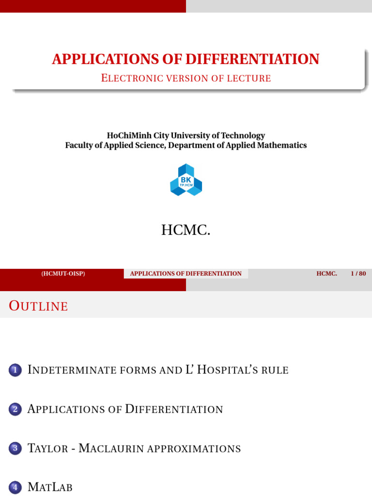 Application of Differentiation | PDF