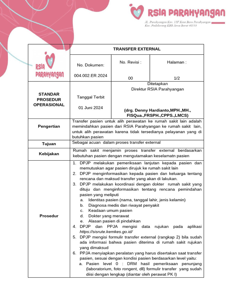 SPO TRANSFER EXTERNAL | PDF