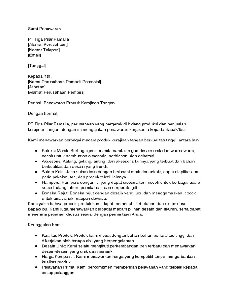 Surat Penawaran | PDF