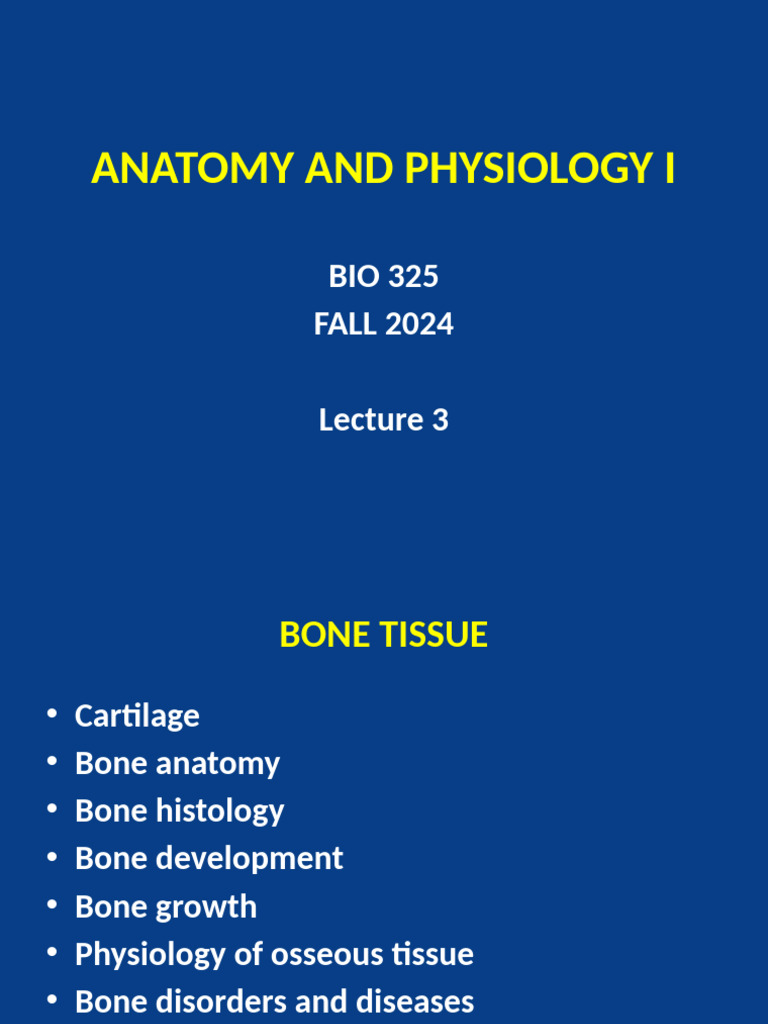 Lecture 3 BIO 325 Fall 2024 | PDF