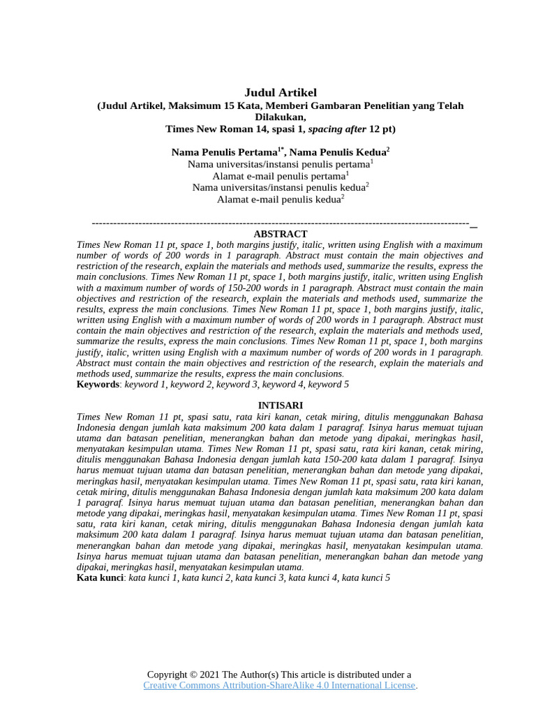 Template Artikel Jurnal | PDF