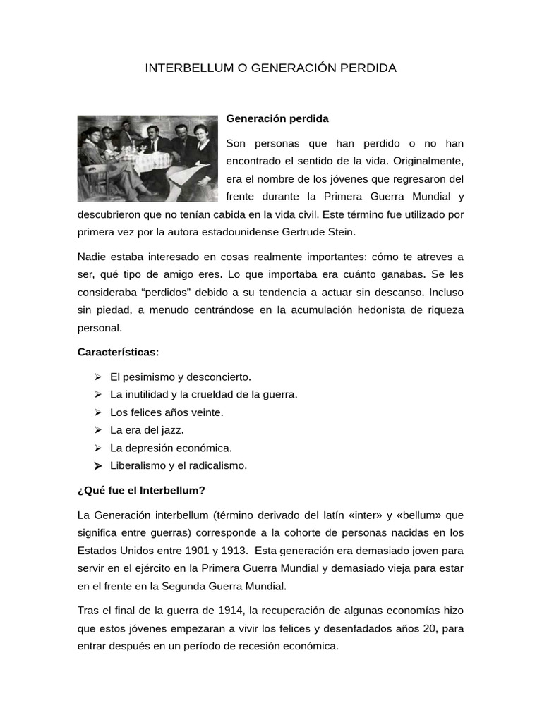 Características de la Generación Interbellum | PDF | Política