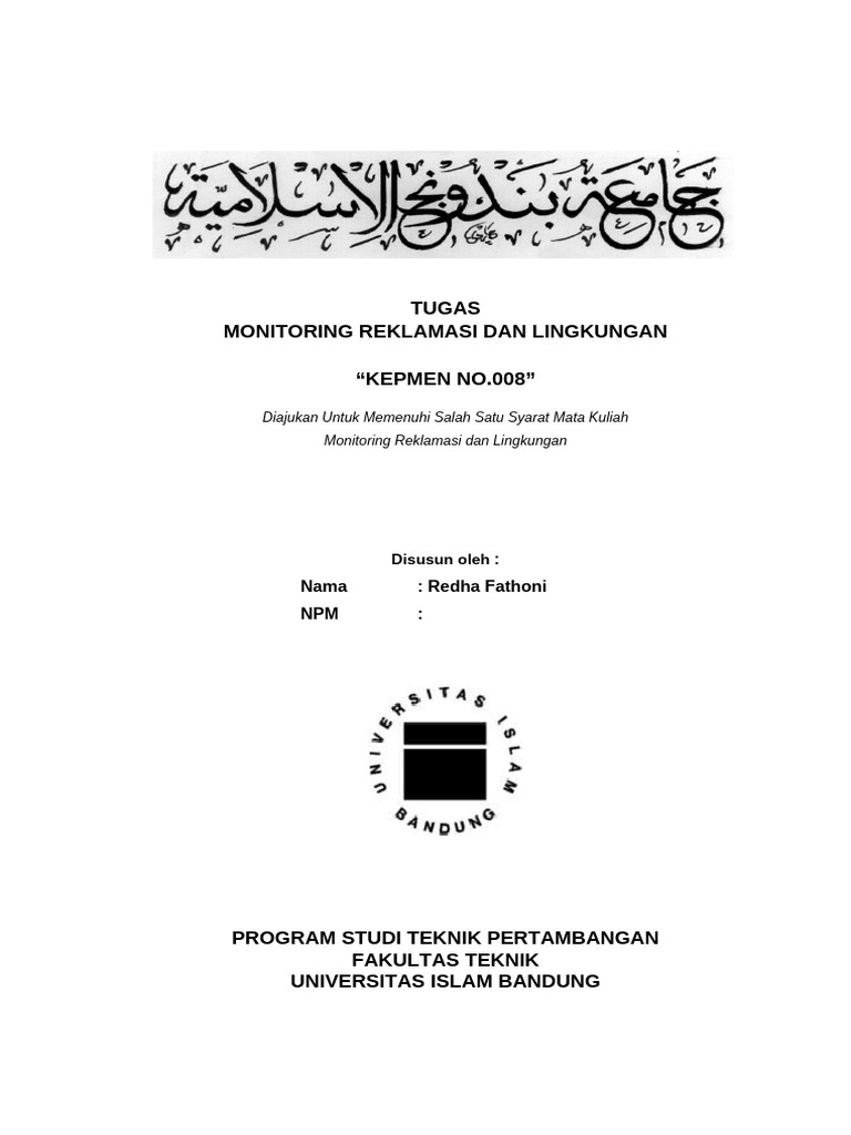 Cover Monitoring Reklamasi Dan Lingkungan | PDF