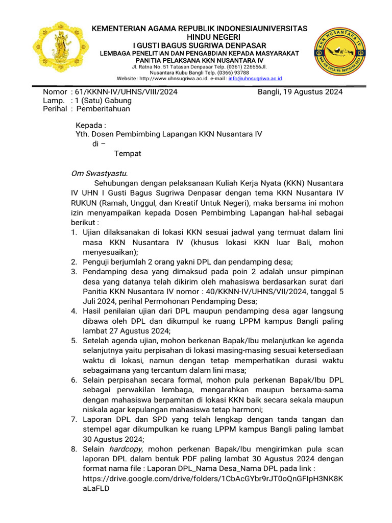 Pemberitahuan - DPL | PDF