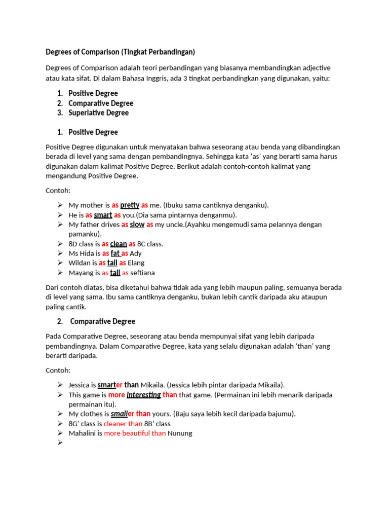 Understanding Degrees of Comparison | PDF | Language Arts & Discipline