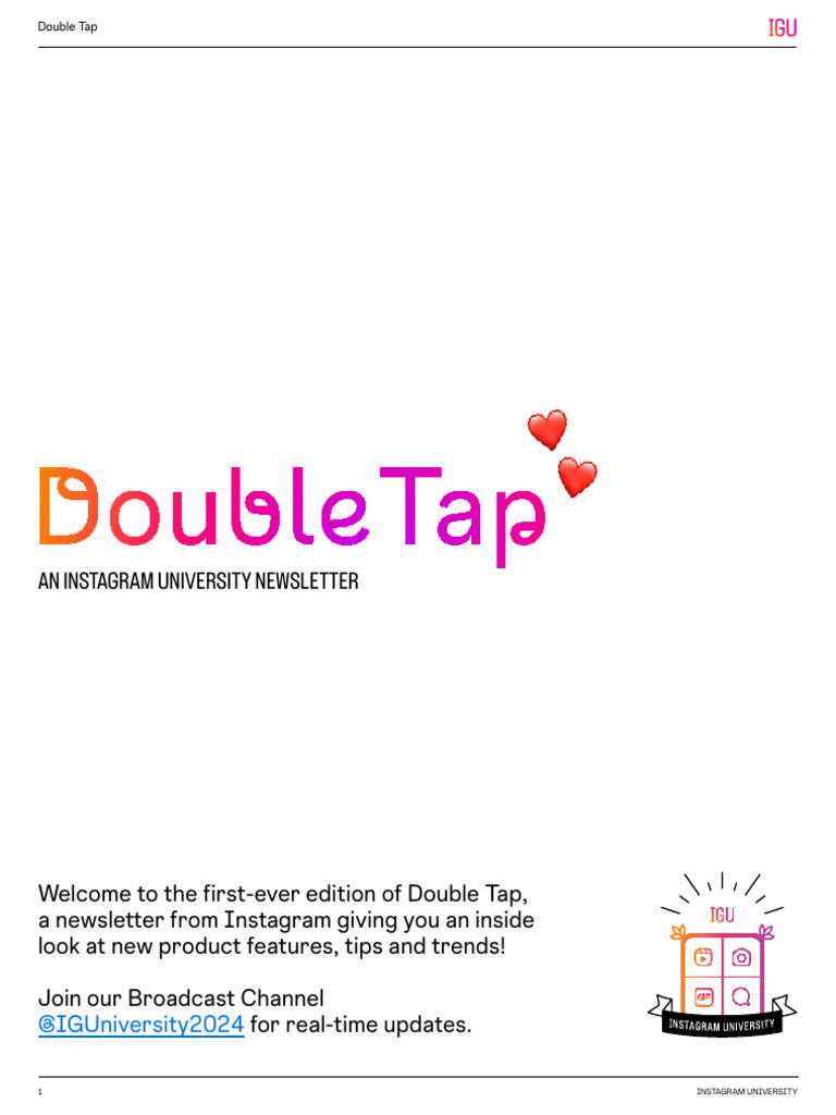 Double Tap An Instagram University Newsletter | PDF