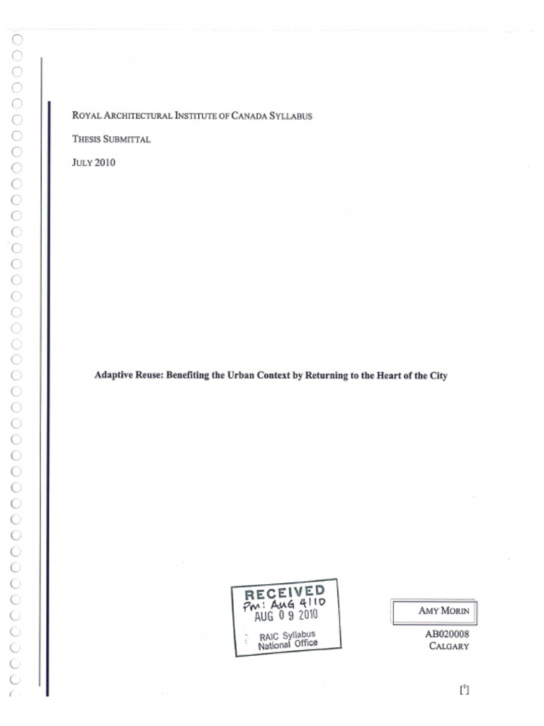 Adaptive Reuse Thesis - Amy Morin, AB020008 | PDF