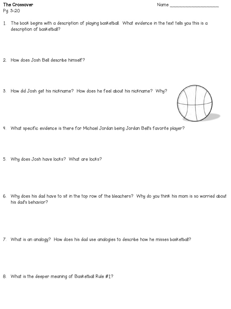 Crossover Comprehension Questions Pages 3-20 | PDF