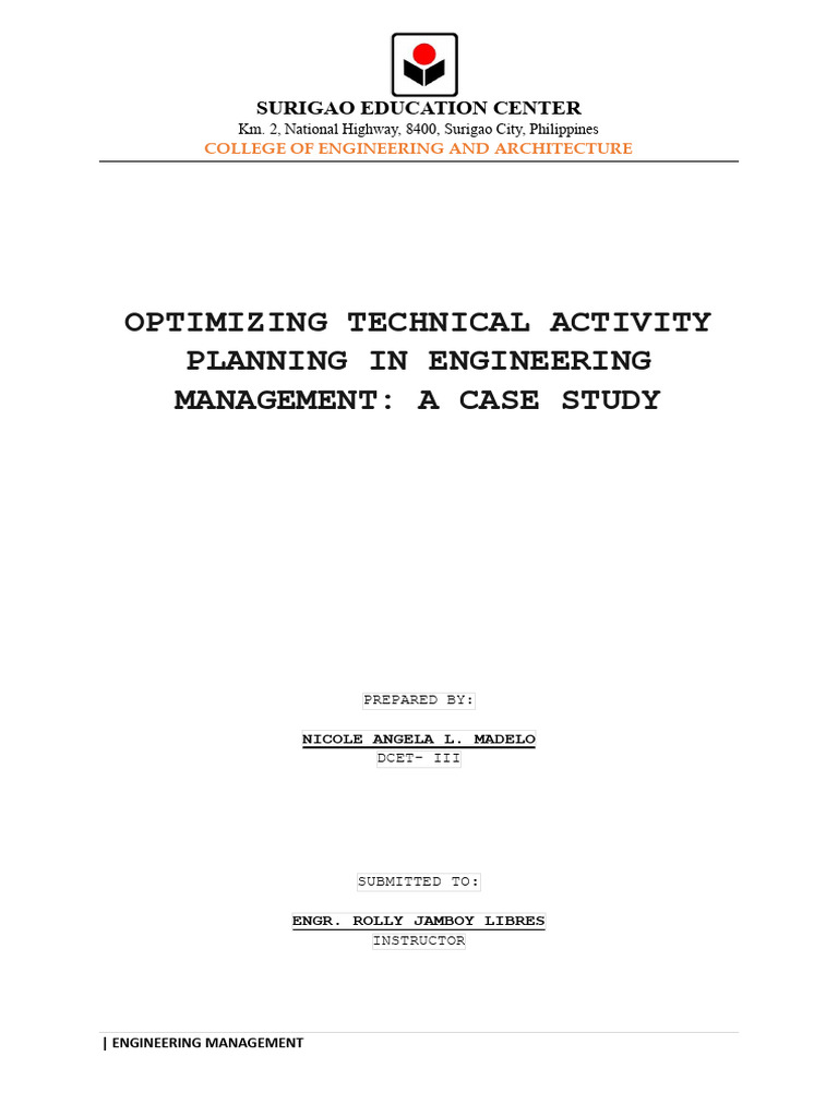 Engineering Management Case Study | PDF