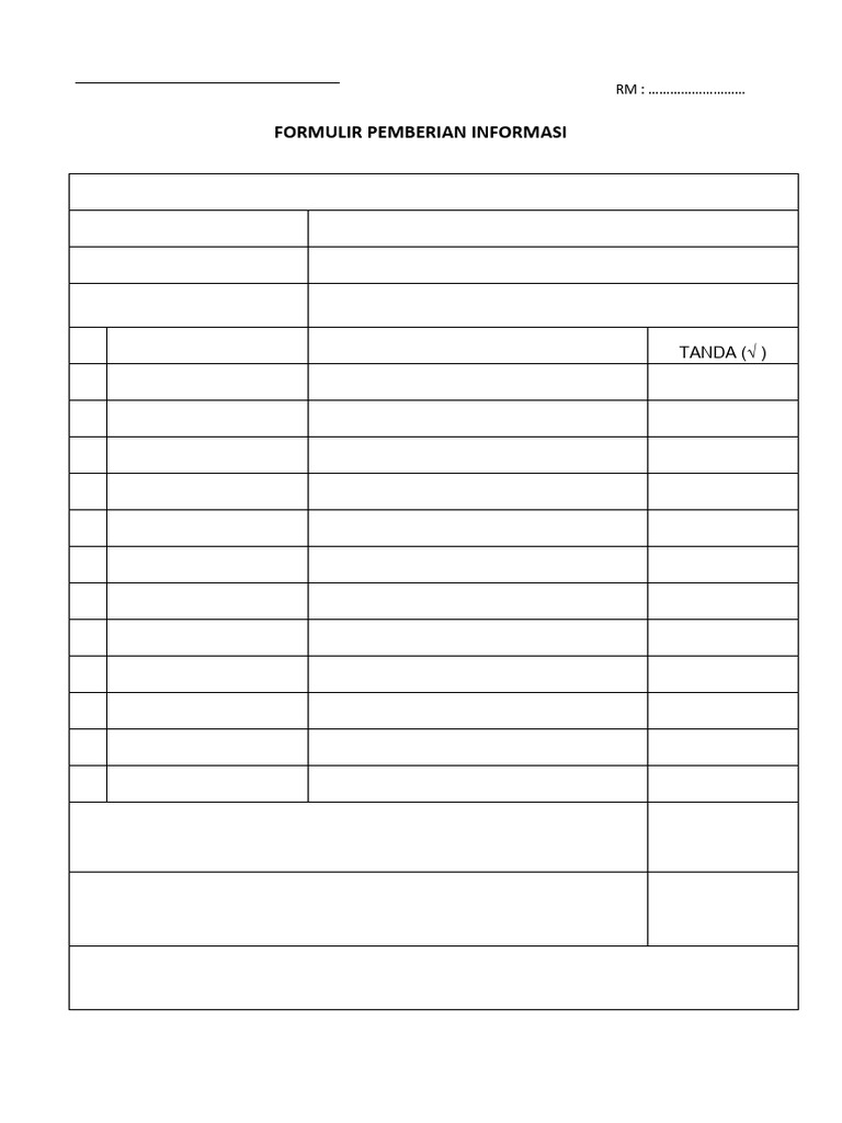 Form Pemberian Informasi | PDF