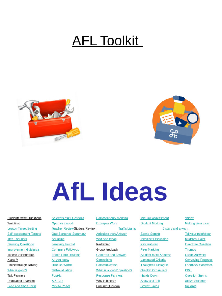 Assessment For Learning Activities | PDF